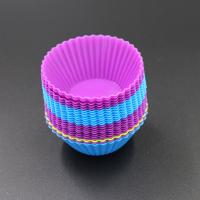 China ROHS Odorless Silicone Muffin Cups , Reusable Silicone Cupcake Cases for sale