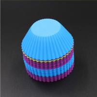 China ROHS Odorless Silicone Muffin Cups , Reusable Silicone Cupcake Cases for sale