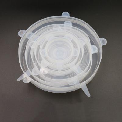 China Reusable Silicone Stretch Lids 6 Sizes 6.5-20.5cm Food Grade Kitchen Storage Covers for sale