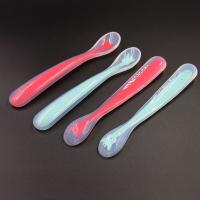 China Food Grade Silicone Baby Spoon 168mm BPA Free Soft Training Spoon for Newborn Feeding for sale