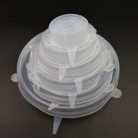 China Reusable Food Grade Silicone Stretch Lids 6 Piece Set Multipurpose Airtight Covers 6.5-20.5cm for sale