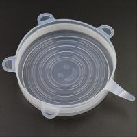 China Reusable Food Grade Silicone Stretch Lids 6 Piece Set Multipurpose Airtight Covers 6.5-20.5cm for sale
