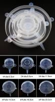 China Reusable Food Grade Silicone Stretch Lids 6 Piece Set Multipurpose Airtight Covers 6.5-20.5cm for sale