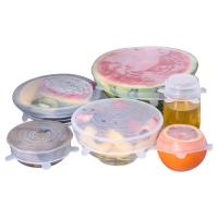 China 6 Pack Silicone Stretch Lids Food Covers 6.5-20.5cm Reusable Oilproof Odorless for sale