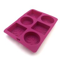 China 6 Cavity Oval Rectangle Silicone Soap Mold 22.5x17x2.8cm Heat Resistant DIY Soap Making for sale