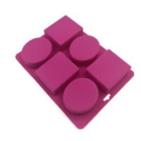 China 6 Cavity Oval Rectangle Silicone Soap Mold 22.5x17x2.8cm Heat Resistant DIY Soap Making for sale