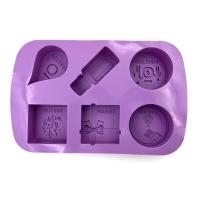 China Round Square Silicone Soap Mold Reusable Nontoxic Custom Soap Making Mold 6 Cavity for sale