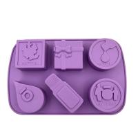 China Round Square Silicone Soap Mold Reusable Nontoxic Custom Soap Making Mold 6 Cavity for sale