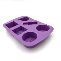 China Round Square Silicone Soap Mold Reusable Nontoxic Custom Soap Making Mold 6 Cavity for sale