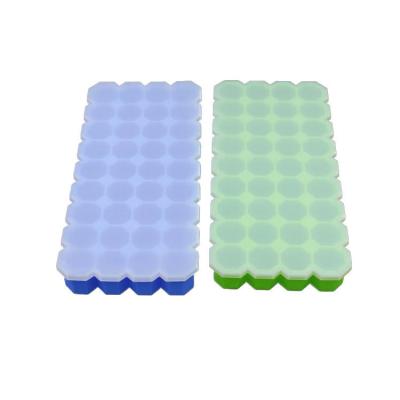China BPA Free 36 Cavity Silicone Ice Cube Tray Mold with Lid 11x24x2.5cm for sale