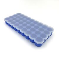 China BPA Free 36 Cavity Silicone Ice Cube Tray Mold with Lid 11x24x2.5cm for sale