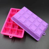 China Square Harmless Silicone Ice Mold Cube Trays 15 Cavities Multicolor Reusable for sale