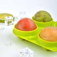 China 4 Cavity Silicone Ice Ball Mold 5cm Round Sphere Tray for Whiskey Cocktails BPA Free Food Grade for sale