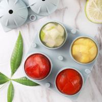 China 4 Cavity Silicone Ice Ball Mold 5cm Round Sphere Tray for Whiskey Cocktails BPA Free Food Grade for sale
