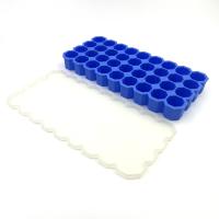 China Food Grade Silicone 36 Cavity Octagonal Ice Cube Tray Mold with Lid Blue for sale