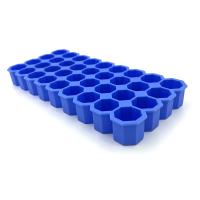 China Food Grade Silicone 36 Cavity Octagonal Ice Cube Tray Mold with Lid Blue for sale