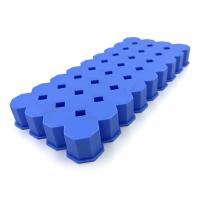 China Food Grade Silicone 36 Cavity Octagonal Ice Cube Tray Mold with Lid Blue for sale