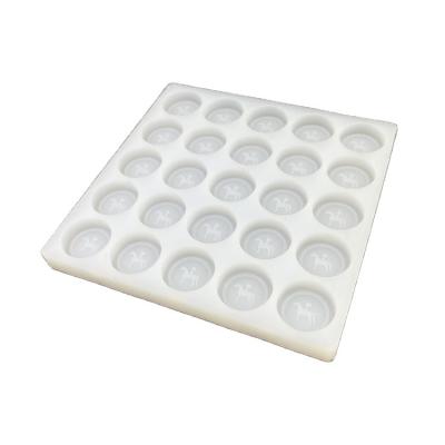 China Round Ice Silicone Candy Mold Trays Reusable 25 Cavities Diameter 35mm Food Grade for sale