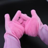 China Eco Friendly Silicone Dish Washing Gloves Multicolor Kitchen Cleaning Gloves Heat Resistant Non Slip Grip for sale