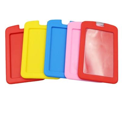 China Custom Silicone ID Card Holder 11x7x0.5cm Waterproof Dustproof for Student Work Bus for sale