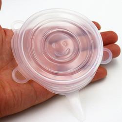 China Reusable Silicone Stretch Lids 6 Sizes 6.5-20.5cm Food Grade Airtight Bowl Covers for sale