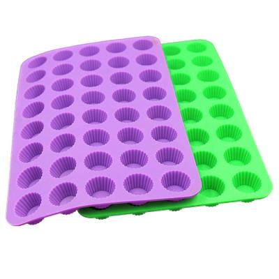 China Food Grade Silicone Cake Mould 40 Cavities Non Stick Reusable Baking Mold 26x17x2.5cm for sale