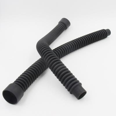China Custom Black Silicone Corrugated Bellows Hose Pipe for Washing Machine Drainage for sale