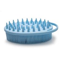 China Food Grade Soft Silicone Shower Brush Body Scrubber 135x80x36mm for Men Women Baby for sale