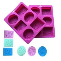 China 6 Cavity Oval Rectangle Silicone Soap Mold 22.5x17x2.8cm Heat Resistant DIY Soap Making for sale