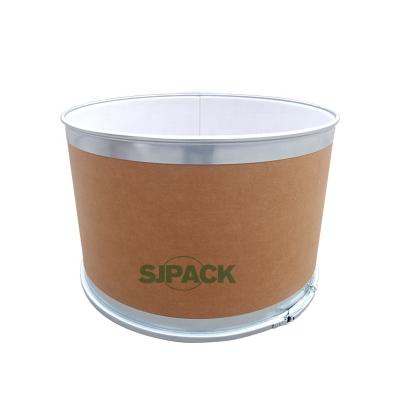 China 100L Hot Melt Glue Fiber Drum with Steel Cover for sale