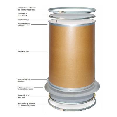 China 55-Gallon Hot Melt Glue Fiber Drum UN-Certified Eco-Friendly Kraft Paper for sale