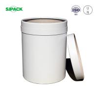 China 15-Gallon White Coated All-Paper Fiber Drum | 41cm X 50cm | Customizable & Moisture-Resistant for sale