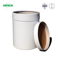 China 15-Gallon White Coated All-Paper Fiber Drum | 41cm X 50cm | Customizable & Moisture-Resistant for sale