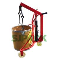 China 350kg Manual Hydraulic Drum Dolly – Heavy-Duty Paper Drum Handler for Industrial Use for sale