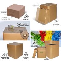 China Stackable 55 Gallon Square Fiber Drum Lightweight Steel Alternative Bulk Industrial Container 4-Layer Loading for sale