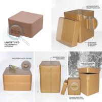 China Chemical Powder Compatible 10 Gallon Square Fiber Drum Leak-Proof Sealed Container PE Lined Industrial Packaging for sale