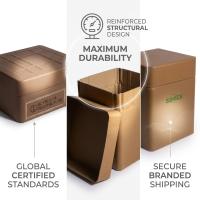 China Eco-Friendly Recyclable 21 Gallon Square Fiber Drum Stackable Heavy Duty Kraft Paper Bulk Storage Container for sale