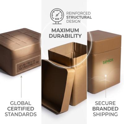 China Eco-Friendly Recyclable 21 Gallon Square Fiber Drum Stackable Heavy Duty Kraft Paper Bulk Storage Container for sale