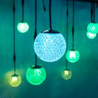 China 60mm 90mm DMX RGB Hanging Crystal Sphere Lights for Wedding Club Decoration for sale