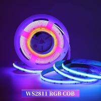 China 720 LEDs/m WS2811 RGBIC COB LED Strip 12mm DC24V Colorful Light Strips for sale