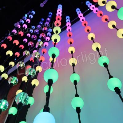 China Event Wedding Lighting DMX512 RGB 50mm Milky White Acrylic 3D Ball Light String for sale