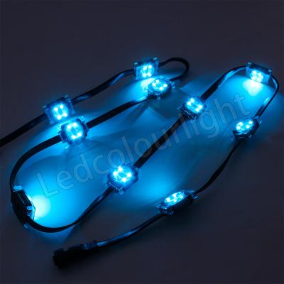 China IP66 Outdoor Building LED Pixel String Lights 30x40mm DC24V RGB Point Light for sale