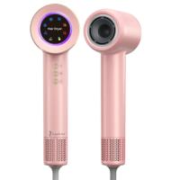 China Smart Thermal Control Plasma Hair Dryer 3 Color LED Ring Brushless Motor Brushless Hair Dryer for sale