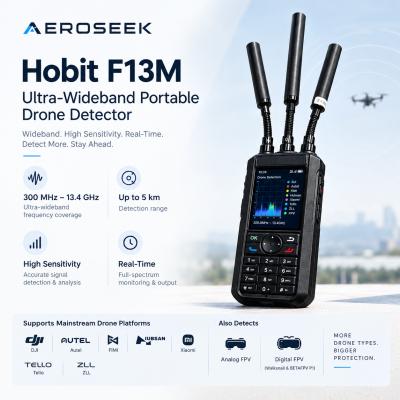 China UltraWideband Handheld 5km FPV UAV Detector Lightweight Portable FPV Drone Signal Detection System Anti-Drone Security Device for sale