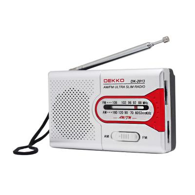 China DEKKO DK-2013 Portable AM FM Radio ABS 3.5mm Headphone Jack 88-108MHz for sale