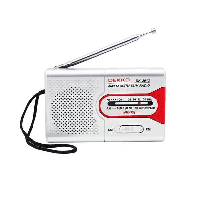 China Portable AM FM Radio 2 Band ABS Plastic OEM Custom Logo DK-2013 58x95x22.5mm for sale