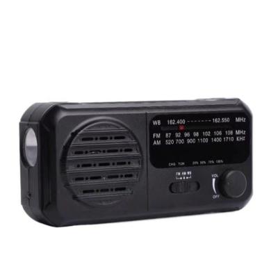 China AM FM WB Emergency Solar Hand Crank Radio with 2800mAh Power Bank and 1W LED Flashlight for sale