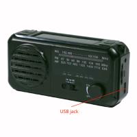 China USB Jack Portable Hand Crank Radio 0.4KG Solar Crank Charge Radio Speaker for sale