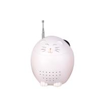 China Cat Design Cute FM Radio 8Ω White Built In Speaker Small Stereo Mini 87x84x84mm for sale