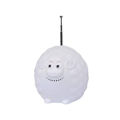 China 88mm Outdoor FM Auto Scan Radio Cartoon Sheep Design Pocket Radio FM88-108MHz for sale